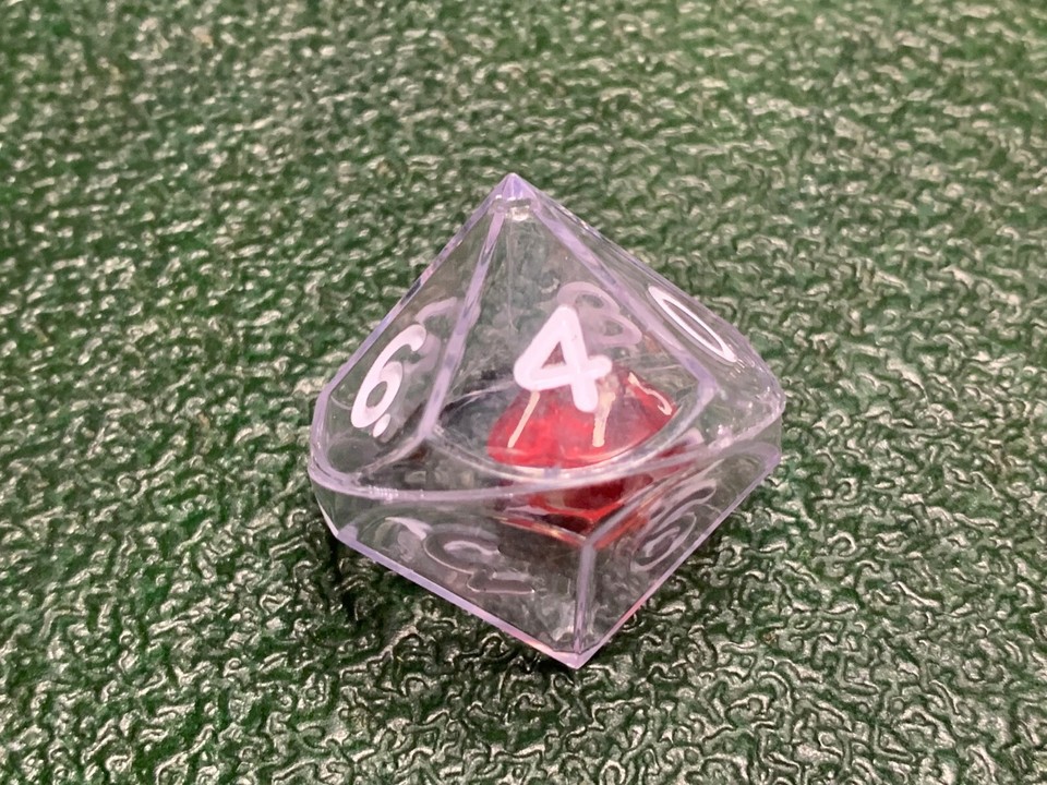 Double D10 - Small Ten in Large Ten Dice - Clear RPG Tabletop Gaming ...