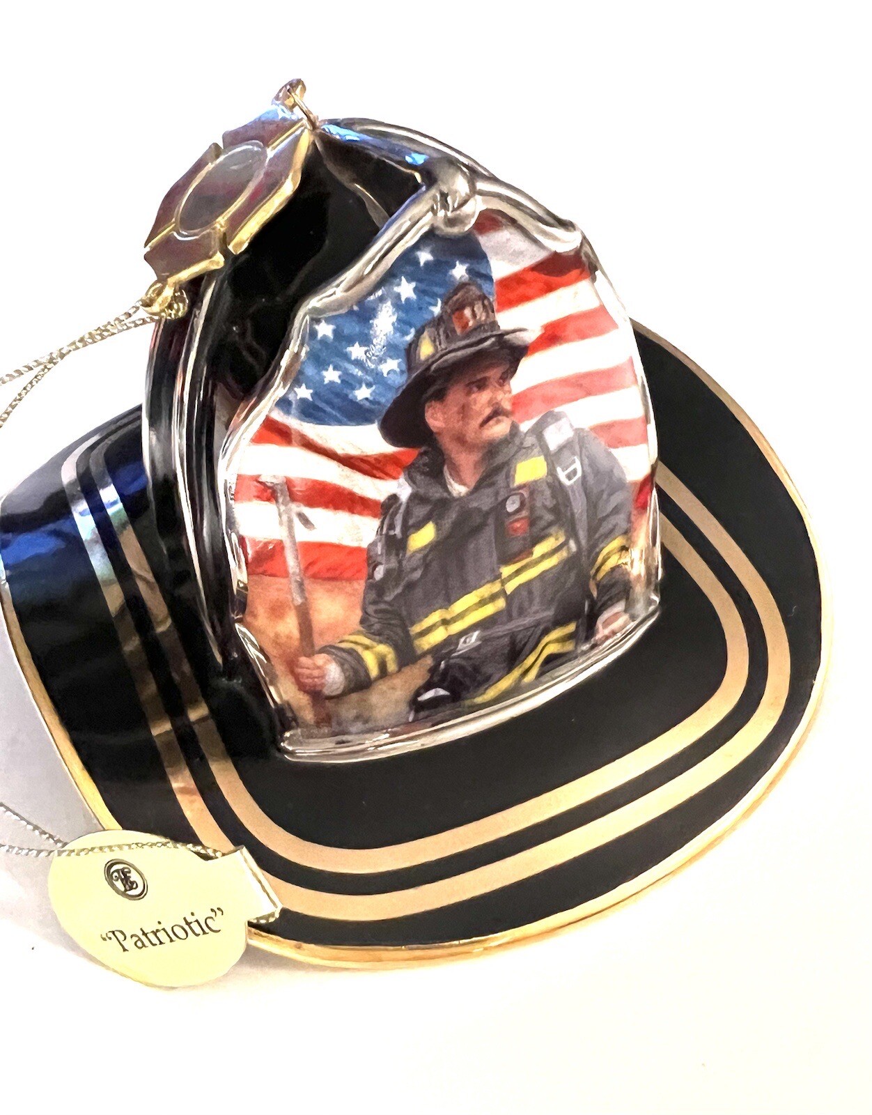 1 Black Bradford Exchange Courage Under Fire Fireman Helmet Ornament ...