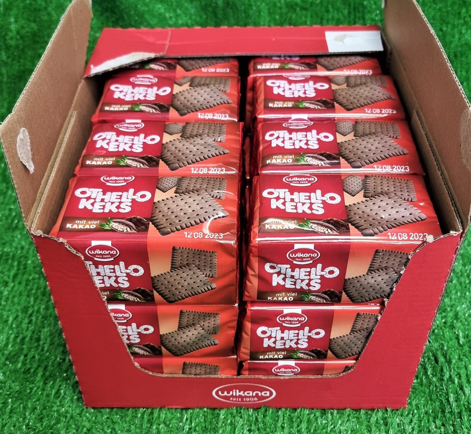 (6,22€/kg) 24x Wikana OTHELLO KEKS DDR flacher Keks Kakao Ostprodukt ...