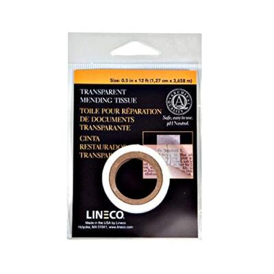 Lineco Transparent Mending Tissue 1/2" x 600" | eBay