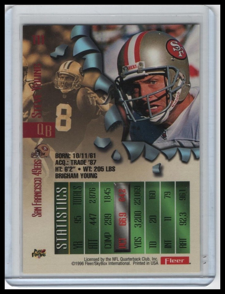 1996 Fleer Metal #111PM Steve Young Precious Metal | eBay