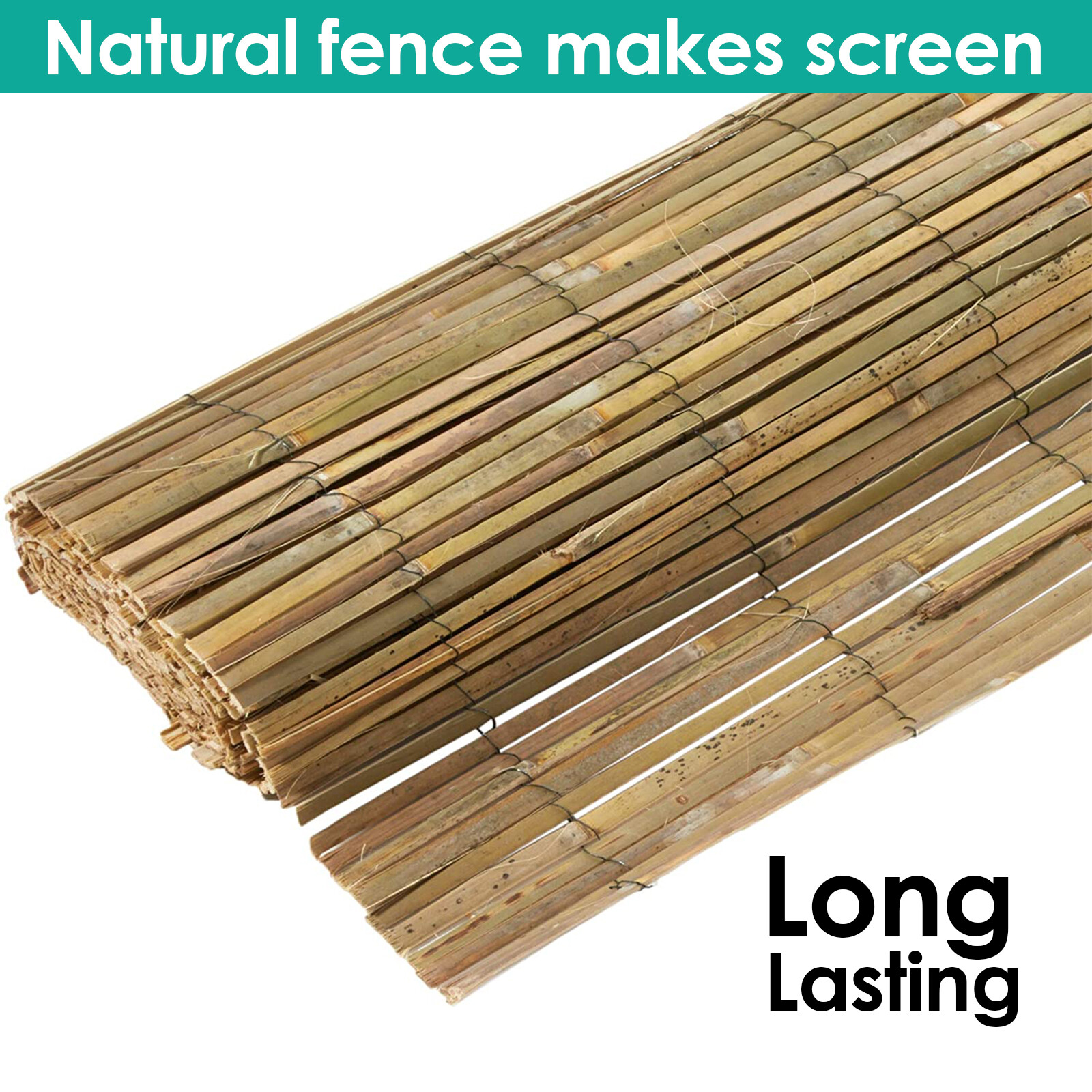 Bamboo Slat Reed Screening Roll Garden Fencing Panel Outdoor Privacy Fence 4m | eBay