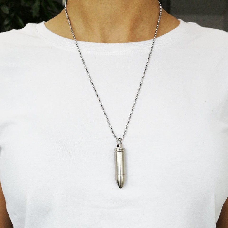 Small Pill Box Titanium Pill Fob Necklace Bullet Nitro Mini Waterproof ...