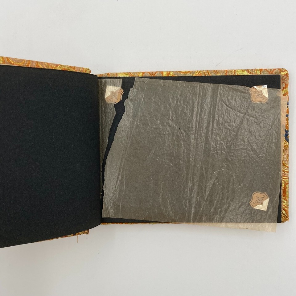 Vintage Japanese Brocade Photo Album Scrapbook Dragon Metal Medallion ...