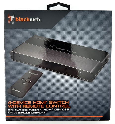 BLACKWEB 4-Device HDMI Switch with Remote Control (BWA19AV904) -Brand ...