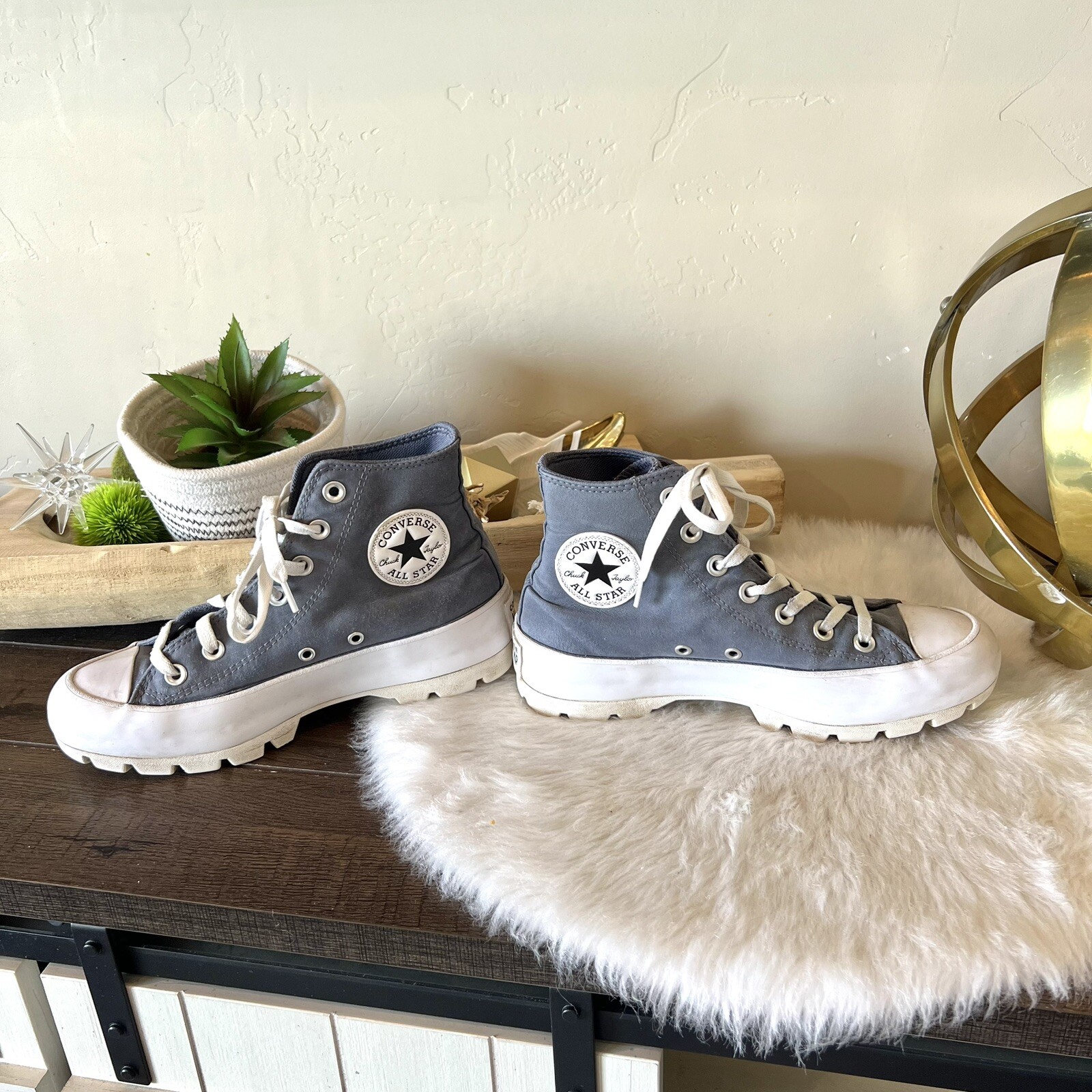 Converse Women lift platform shoes gray size 7 - Gem