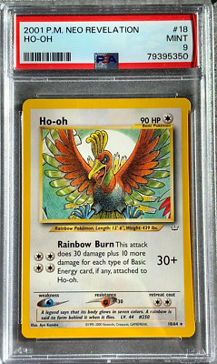 Pokémon Card Ho-Oh Rare Star PSA 9 Mint, Neo Revelation #18, WOTC 2001 ...