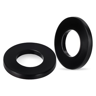 M6 Black Nylon Flat Washers 6mm ID 12mm OD 1.5mm Thickness Plastic ...