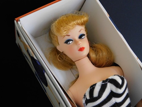 Vintage Barbie Reproduction #1 Ponytail Doll Swimsuit HOLES IN FEET New ...