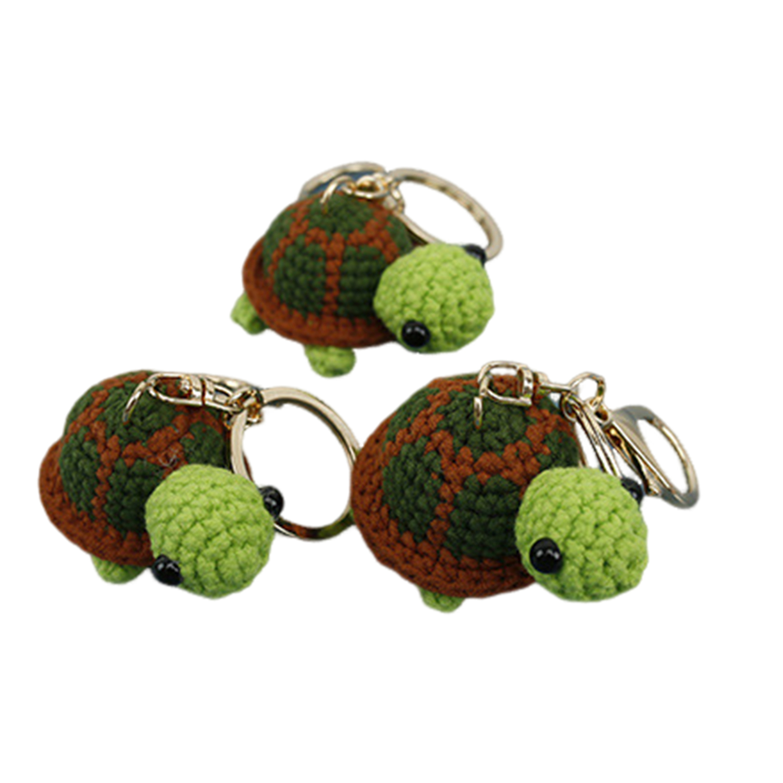 Thread Turtle Keychain Pendant Realistic with Knitted Detail Stainless ...
