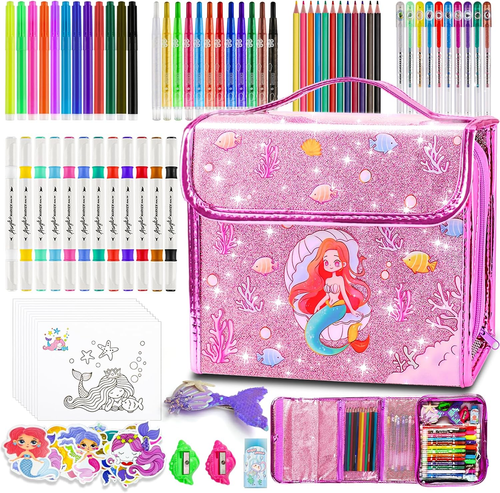 Mermaid Gifts for Girls, Washable Scented Markers Set for Kids, Include ...