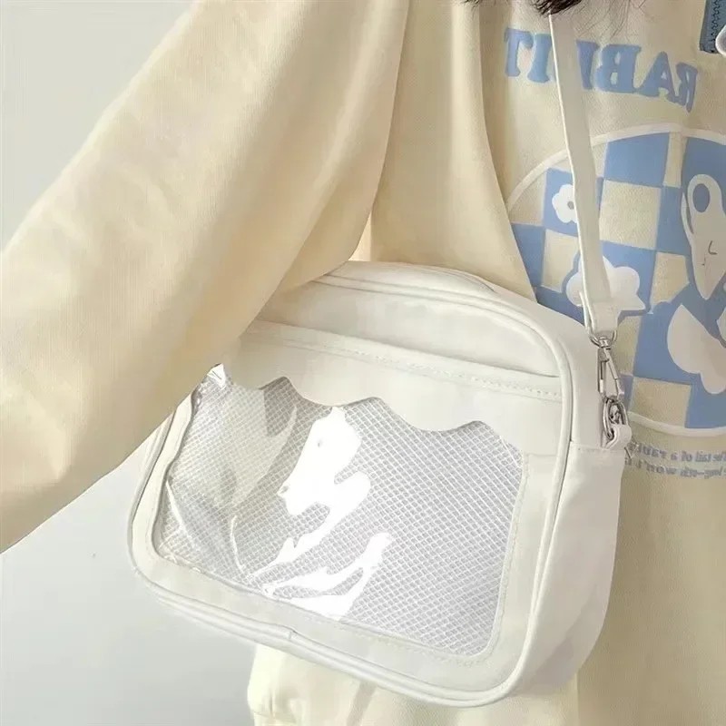 Japanese Harajuku Ita Bag for Women PU Transparent Pocket Itabag High ...
