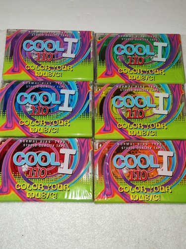 Lot Of 6 Sealed Cool I 110 Type I Assorted Color Cassette Tapes Normal ...