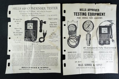 Vtg Hills Condenser Tester Magneto Condenser Tester Compression Gage ...