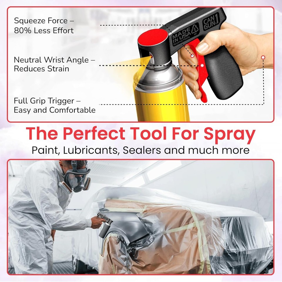 2 Pack Spray Can Gun Tool Aerosol Paint First Full Grip E-z Pull ...
