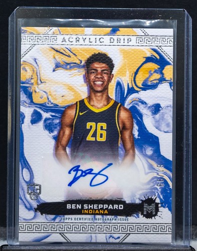 Ben Sheppard 2023-24 Topps Motif Acrylic Drip RC Rookie Auto /99 Pacers ...