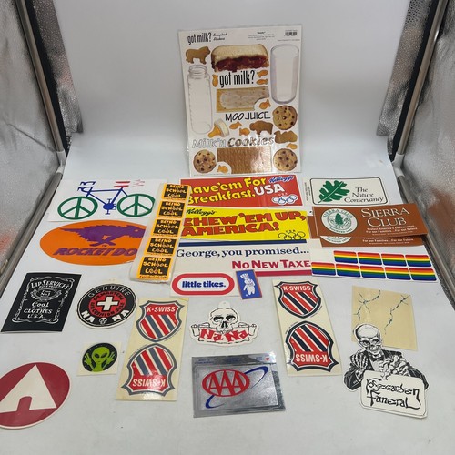 Random Vintage 80's 90's Sticker Lot Airwalk K Swiss Got Milk Peace ...