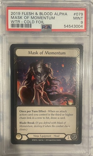 2020 Flesh & Blood ALPHA Mask of Momentum #079 (COLD FOIL) PSA 9 MINT ...