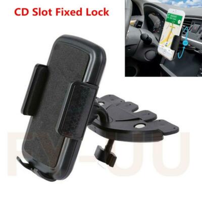 1Pcs Black Universal Car CD Slot Cell Phone Mount Stand Holder 360 ...