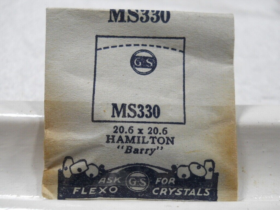 GS MS330 PMS330 Watch Crystal Fit 1941 Hamilton Barry 20.6 x 20.6 mm ...