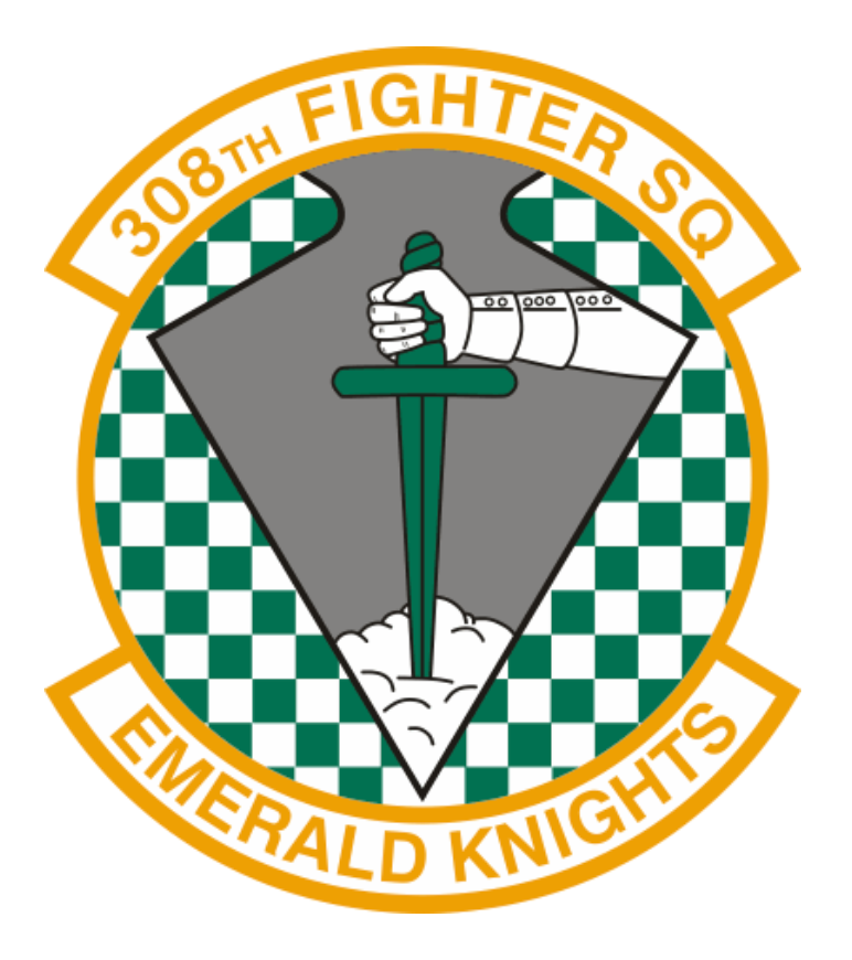 12" AIR FORCE 308TH FIGHTER SQUADRON EMERALD KNIGHTS STICKER DECAL USA ...