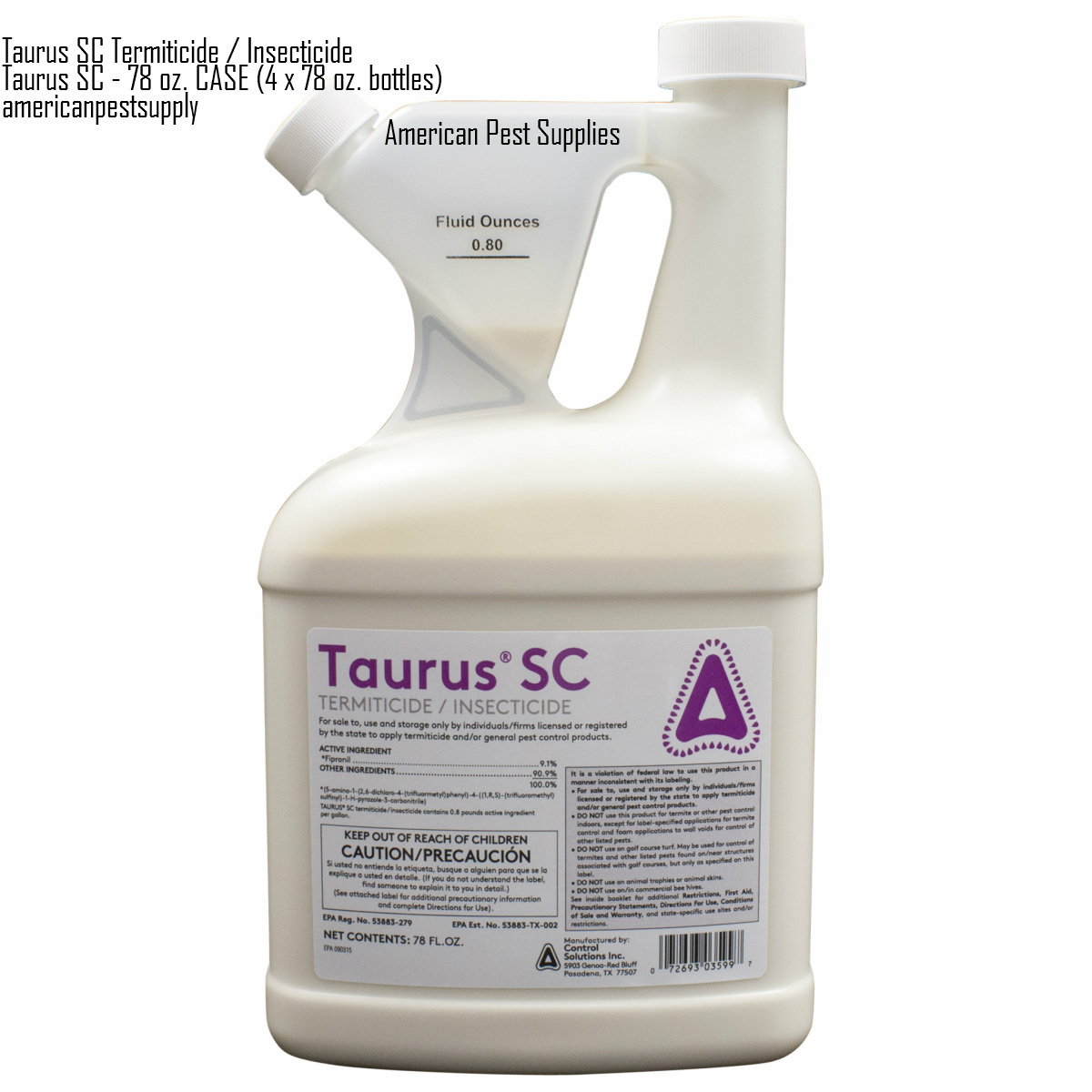 Taurus SC Termiticide 78 oz ( Case of 4 ) Generic Termidor Termite ...