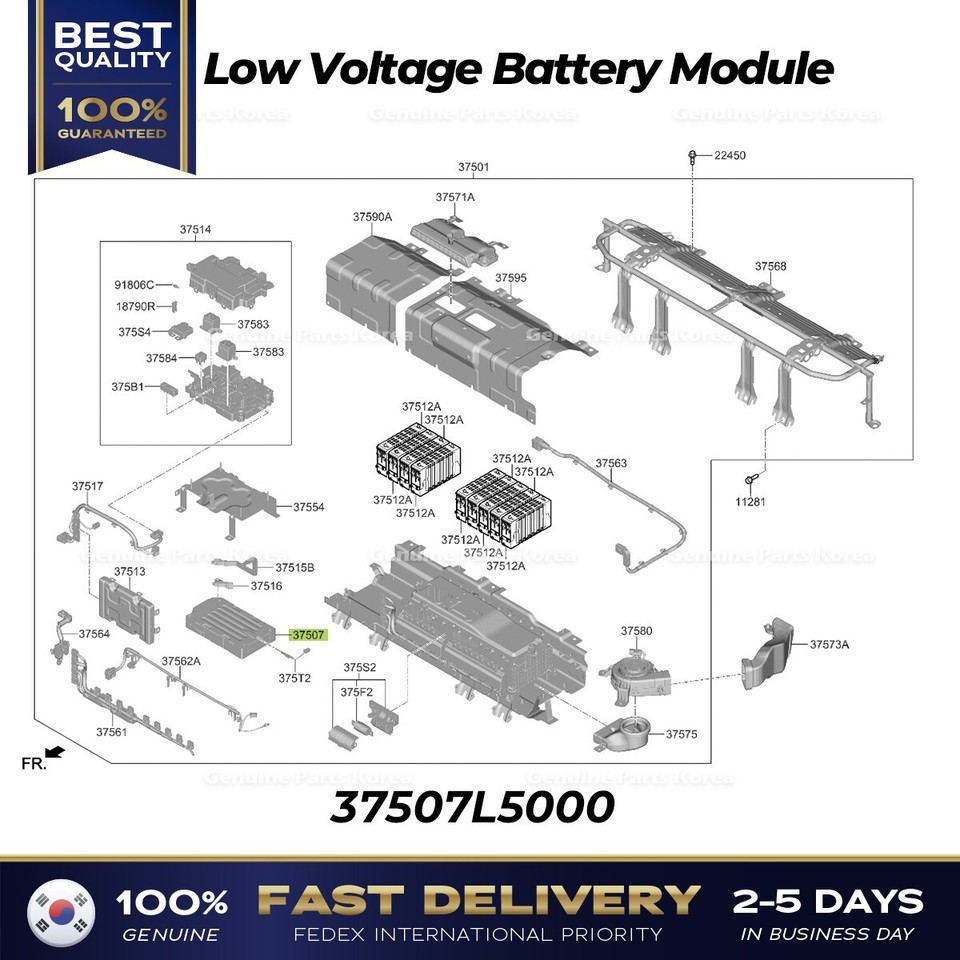 ⭐Genuine⭐ Low Voltage Battery Module 37507L5000 for Hyundai Elantra Kia ...