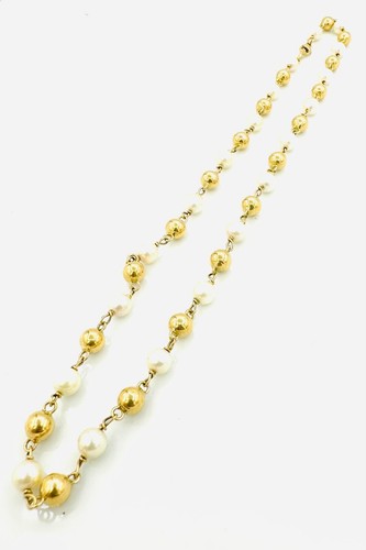 MAGNIFIQUE COLLIER OR 18 CARATS - Perles de culture et perles d'or - 15 ...