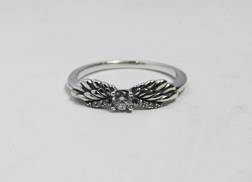 Authentic Pandora Ring, Sparkling Angel Wings Stackable, #198500C01 | eBay