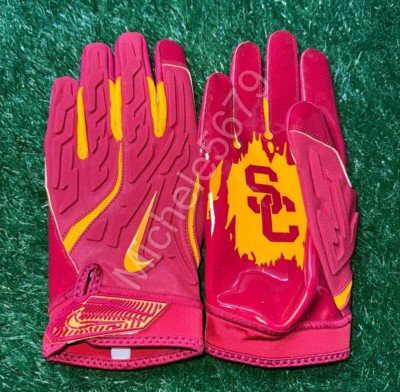 Nike USC Trojans Team Issued Superbad 7.0 Football Gloves Red Size XL ...