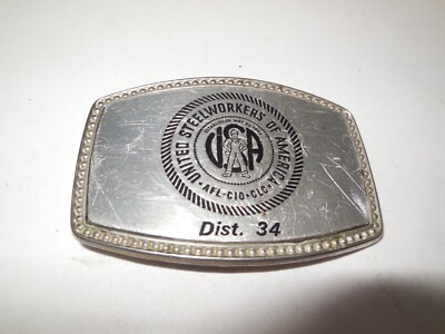 1G1 United Steelworkers of America Local 34 Union Worker Belt Buckle | eBay