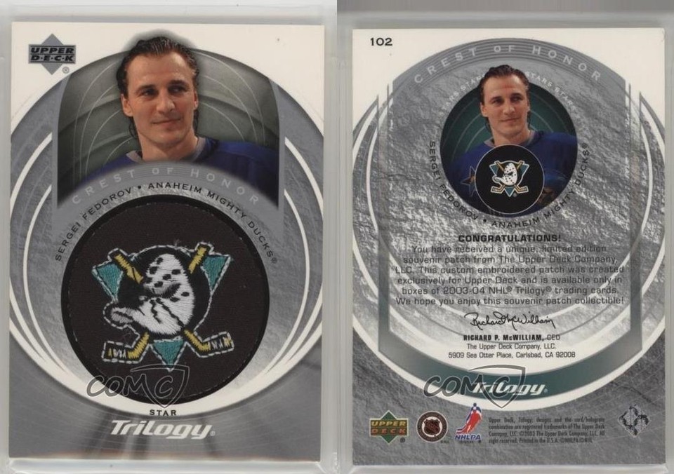 2003-04 Upper Deck Trilogy Sergei Fedorov (Team Logo) #102 HOF 4f5 ...