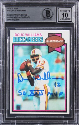 Doug Williams SB XXII MVP Signed 1979 Topps #48 Rookie Card Auto 10 ...