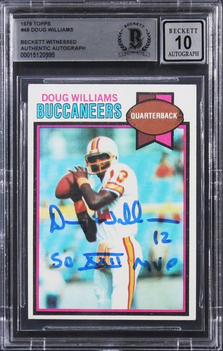 Doug Williams SB XXII MVP Signed 1979 Topps #48 Rookie Card Auto 10 ...
