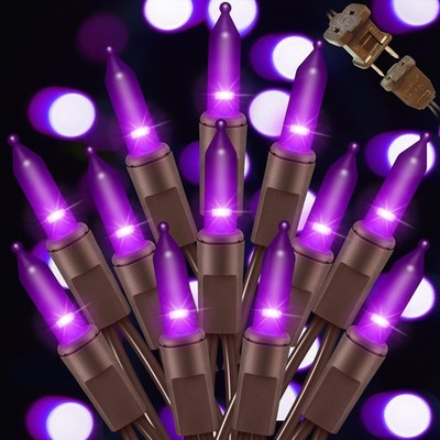 Home Accent Holidays 100 Purple LED Mini STRING LIGHTS Halloween | eBay