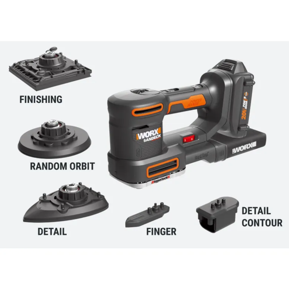 Worx WX820L 20V Cordless Multi-Sander with 5 Sanding Bases/Modes | eBay