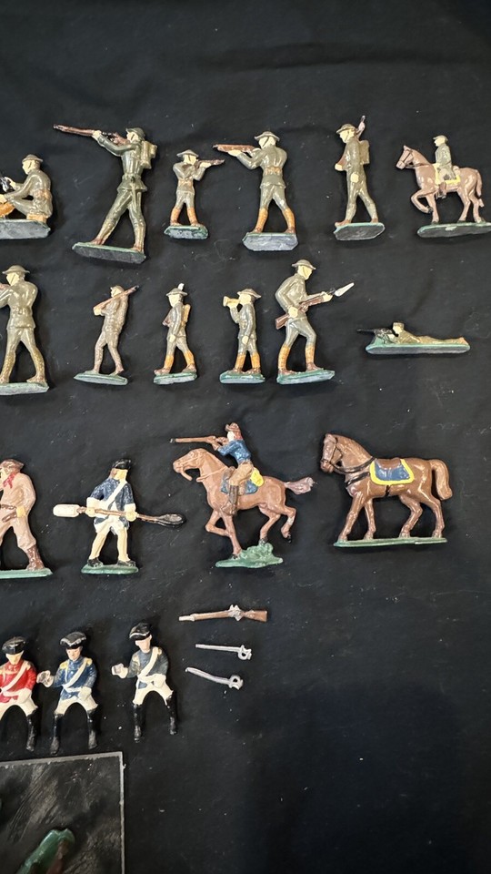 49 Vintage figurines Pewter Soldiers Native American WW1 Horseback Lot ...