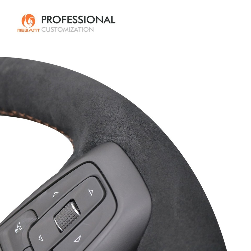 MEWANT Hand Stitch Alcnatara Steering Wheel Cover for GMC Sierra 1500 ...