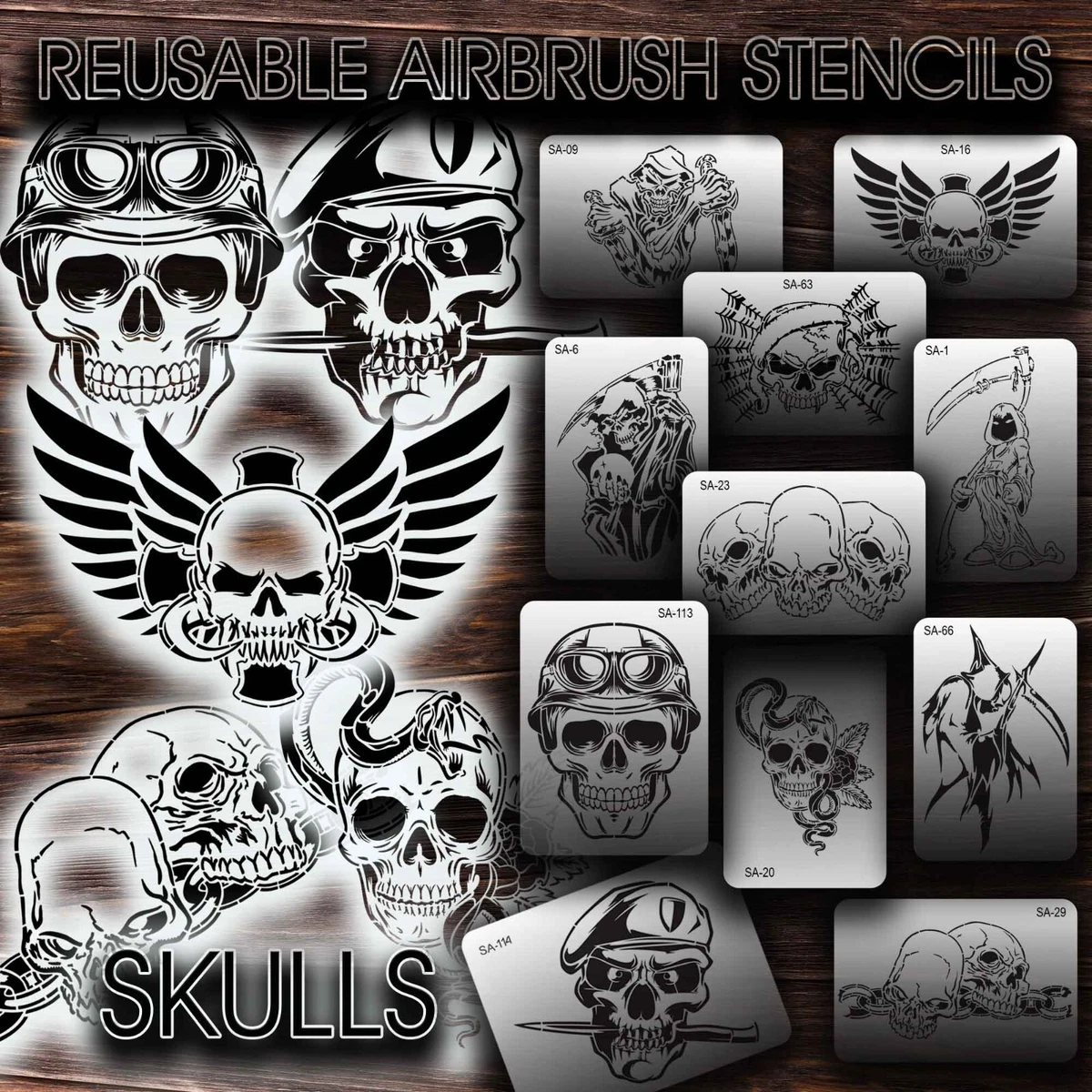 Skull Stencils For Airbrush