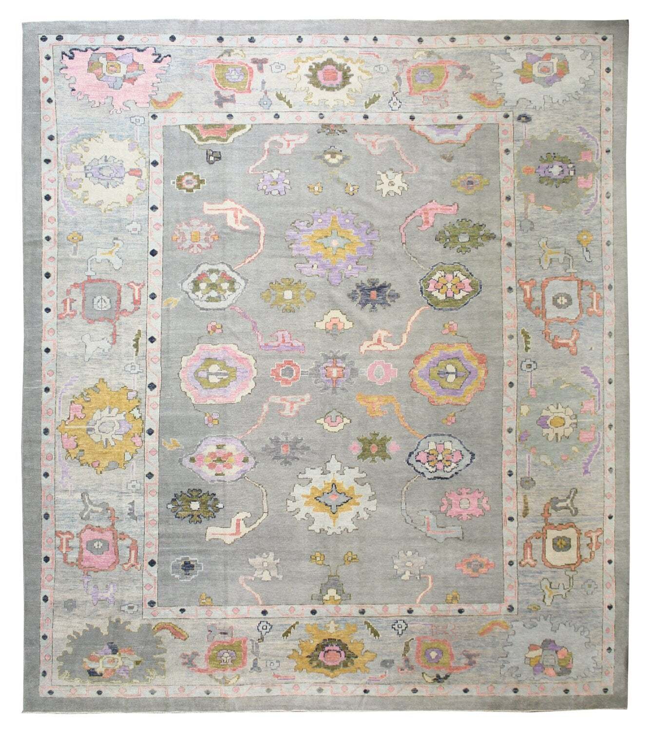 Handmade Oushak Rug Muted 8x10/9x12 Turkish Knot Area Rug Hand-Knotted ...