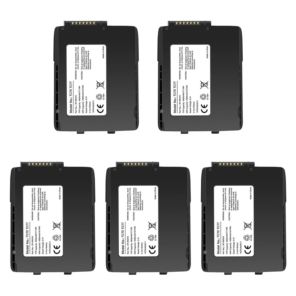 5/10 Pack Battery for Zebra TC70/TC75/TC77 BT-000318-01 BTRY-TC7X-46MAH ...