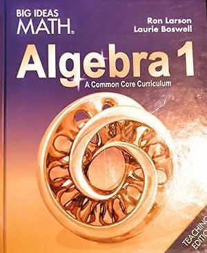 BIG IDEAS MATH Algebra 1: Common Core - Hardcover, by Ron Larson - Very ...