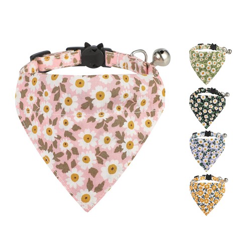 Dog Cats Bandana Pet Floral Print Bibs Collar Decor Kitten Collar Bib ...