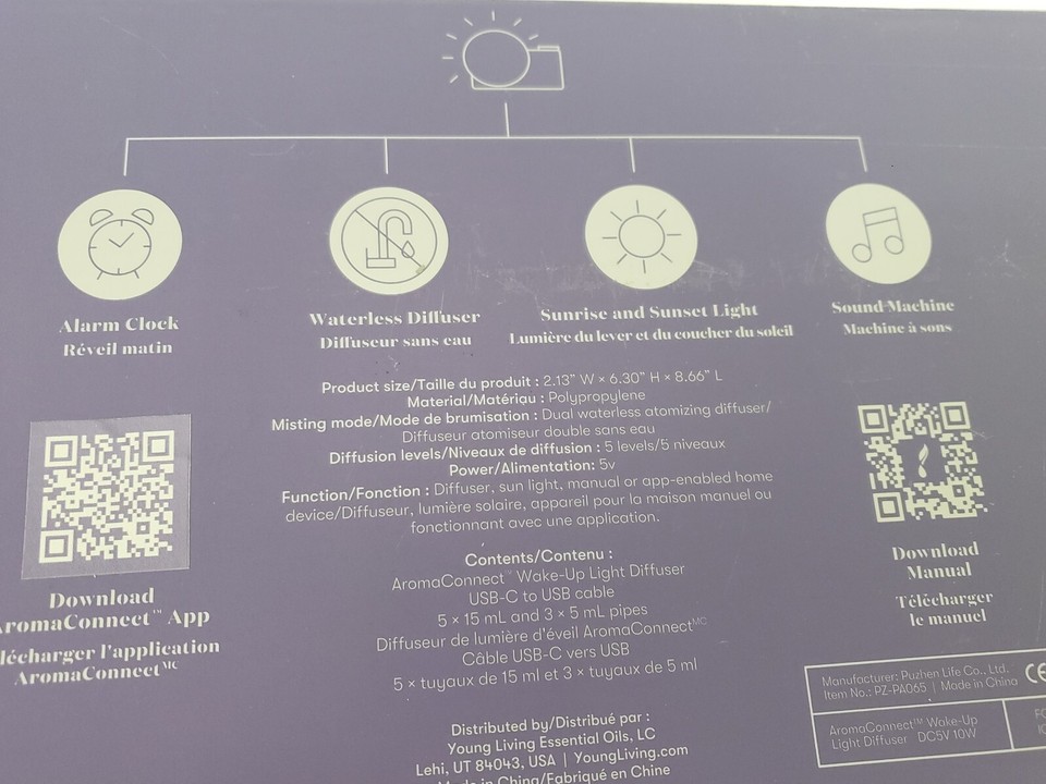 Young Living AromaConnect Wake Up Light Diffuser - NEW/SEALED - Aroma Connect | eBay