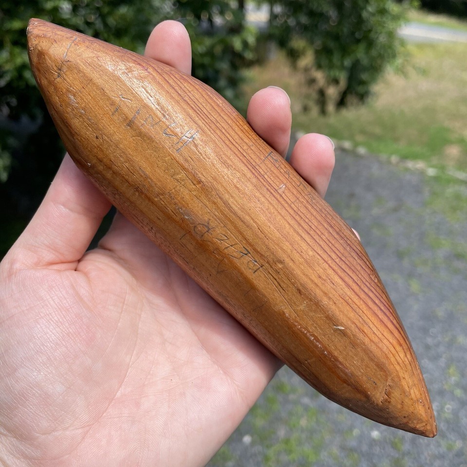 Vintage Folk Art Hand Carved Canoe Boat River Wooden Camp Cabin Decor ...