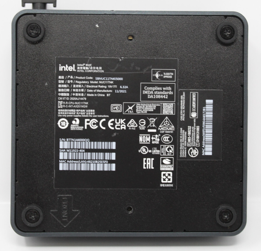 INTEL NUC11TNKi5 Mini PC i5 1135G7 @ 2.4 GHz 256 GB PCIE 16 GB NO OS or ...