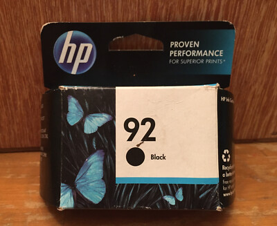 Genuine HP 92 Black Ink Cartridge, Standard C9362WN (EXP: 2012) Sealed ...