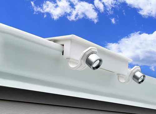 STKR Concepts EZ Home Security Solar Gutter Spot Light,White White | eBay