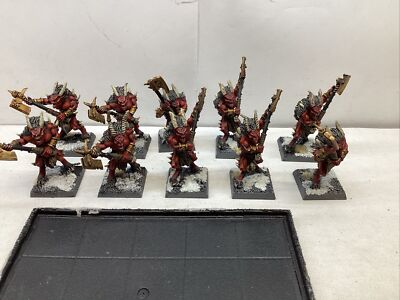Warhammer Fantasy- Khorne BLOODLETTERS OOP metal models 10x painted # ...