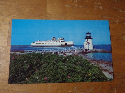Vintage Postcard Steamer Nantucket Passing Brant Point Light, Nantucket ...